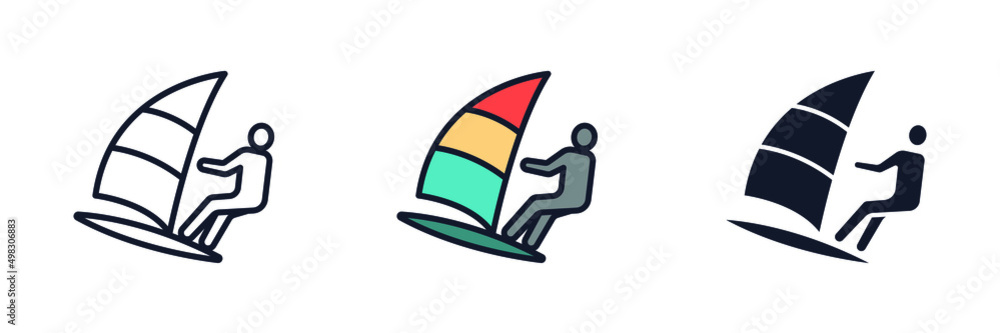 wind surfing icon symbol template for graphic and web design collection ...