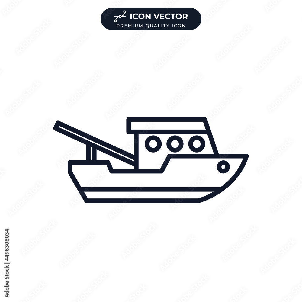 fishing boat icon symbol template for graphic and web design collection ...