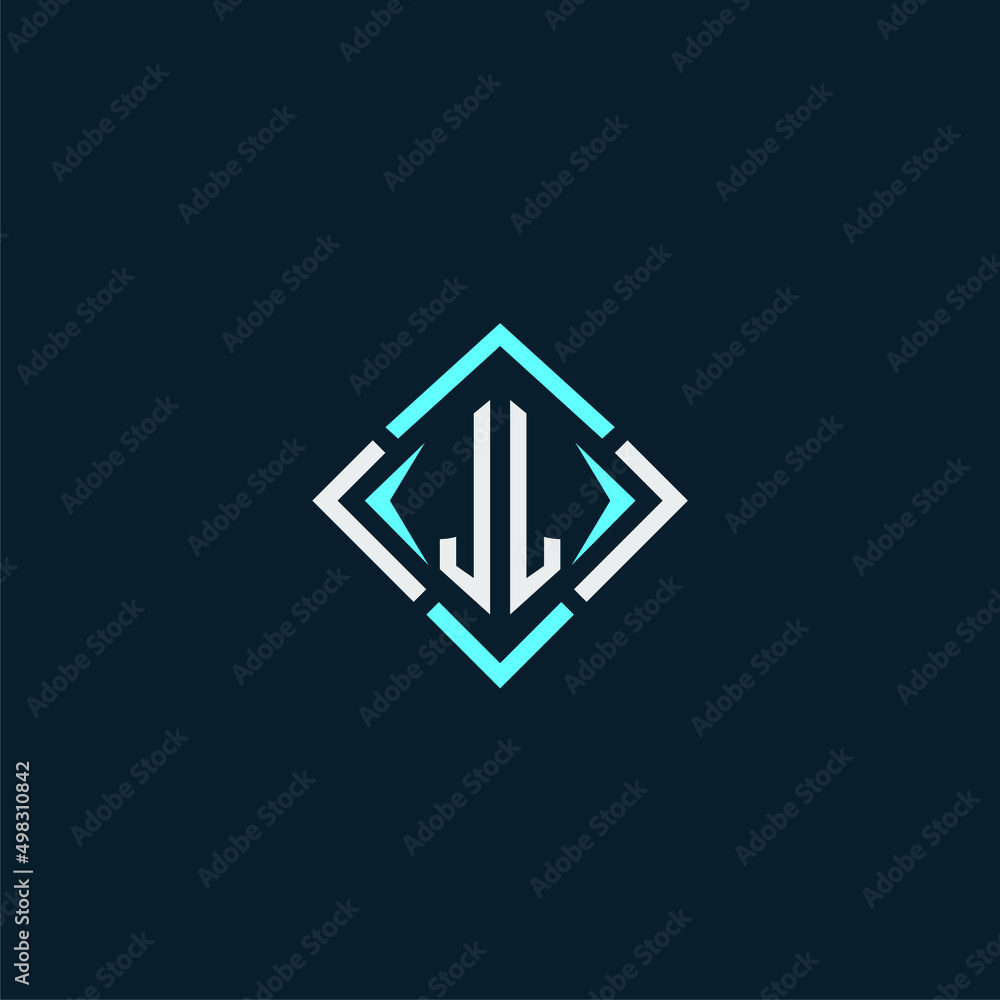 JL initial monogram logo with square style design Stock Vector | Adobe ...