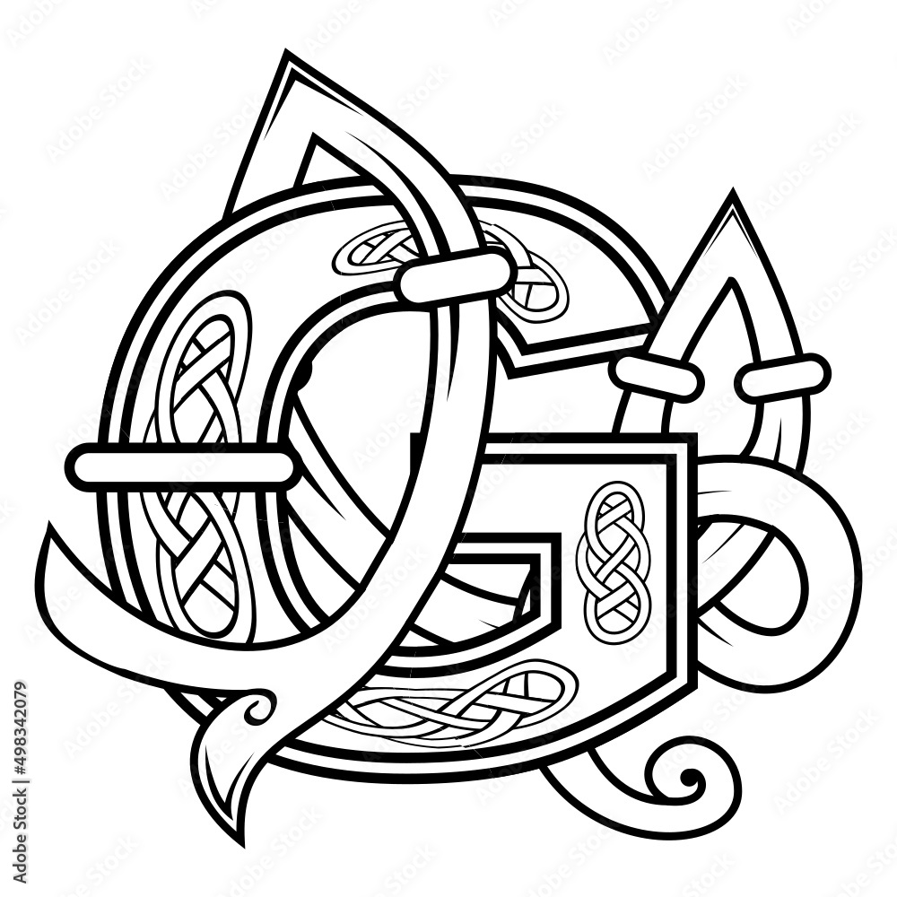 celtic letter G illustration in vector format Stock Vector | Adobe Stock