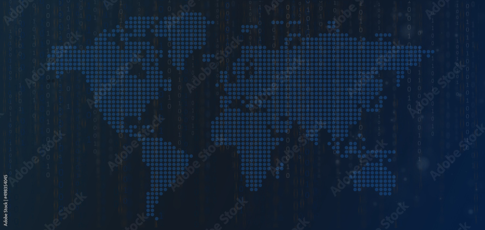 Mapa mundial en color azul Stock Illustration | Adobe Stock