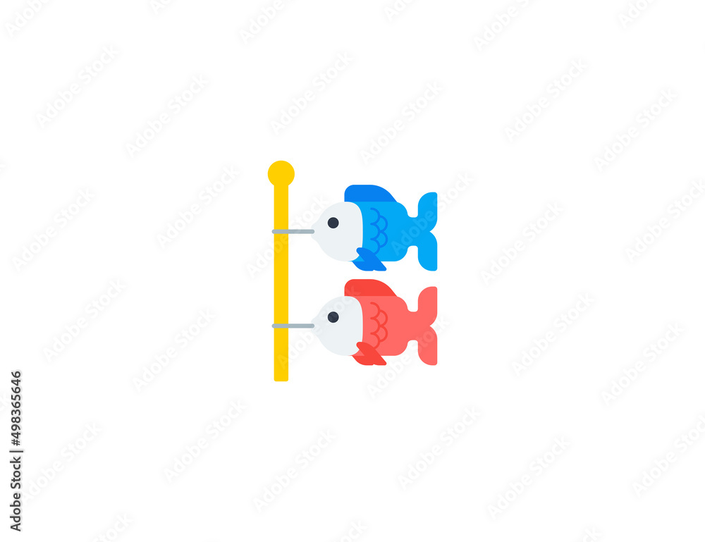 Carp Streamer vector flat emoticon. Isolated Carp Streamer illustration ...