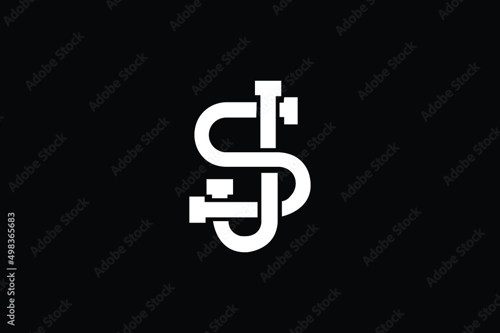 Abstract letter SJ logo design. Creative, Premium Minimal emblem design ...