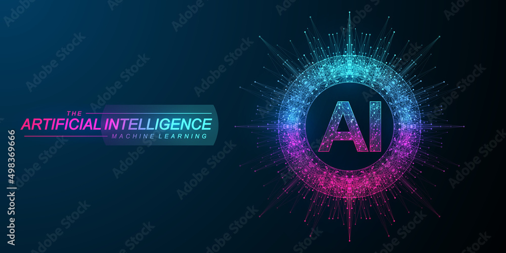 Artificial intelligence logo. Machine Learning concept. Digital Brain ...