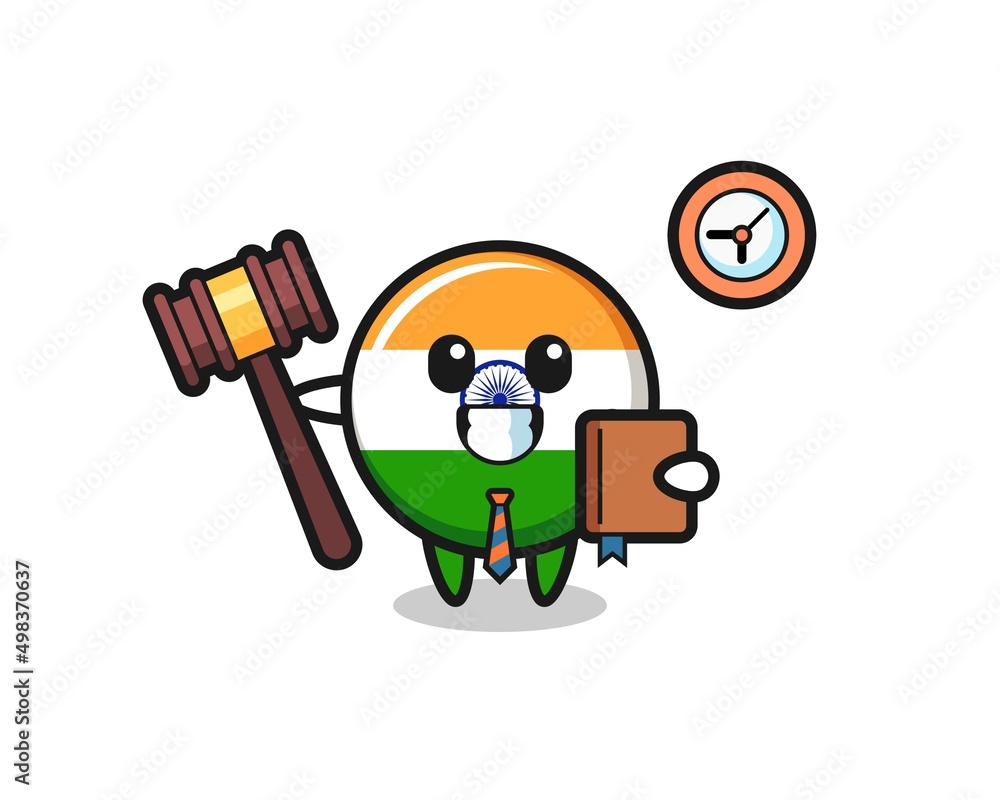 Mascot cartoon of india as a judge Stock Vector | Adobe Stock