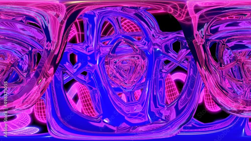 Seamless animation of metal pink structure. Metaverse concept ...
