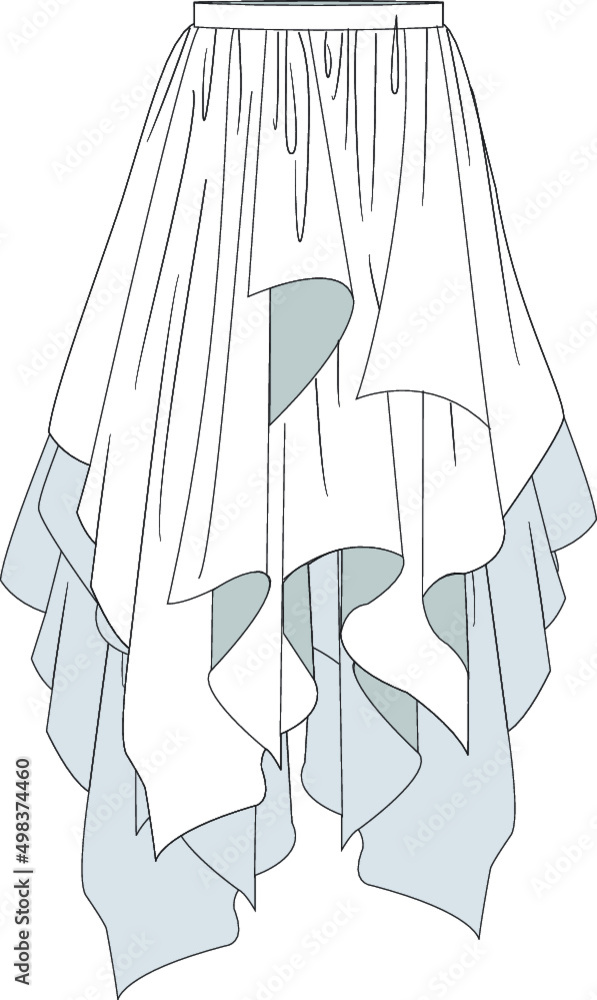 fashion drawing textile skirts clothing clothes vector illustration ...