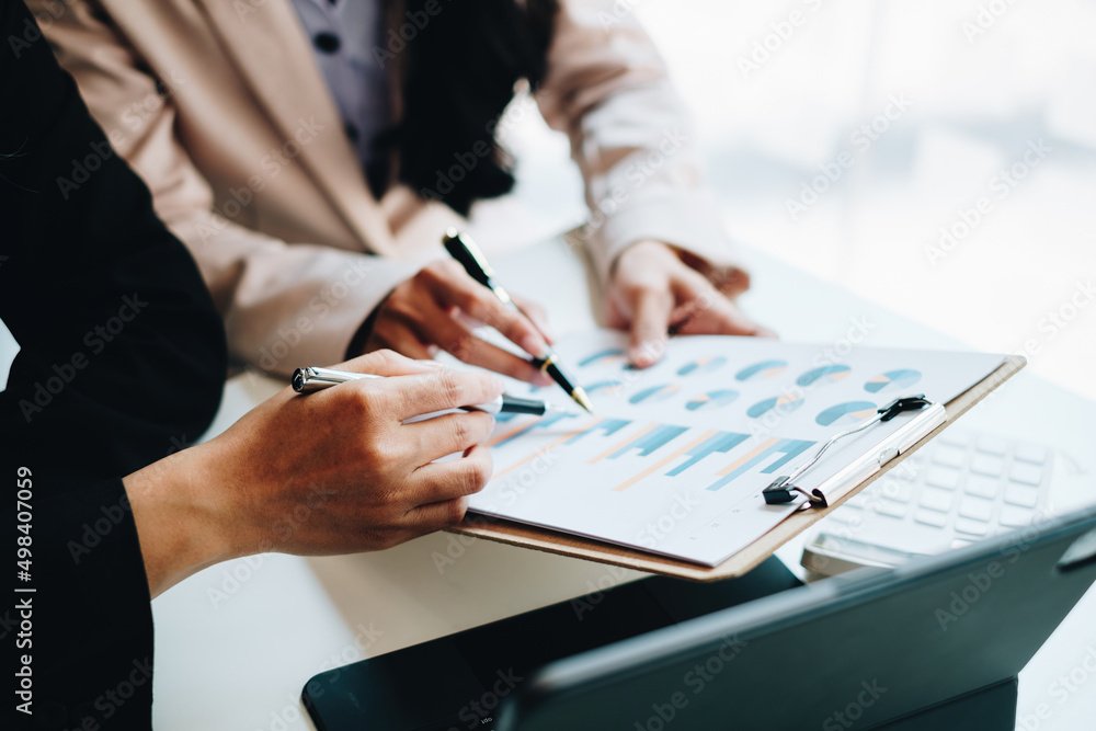 Image of Audit team working together and looking about transaction for ...