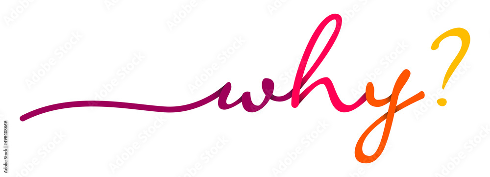 Why Handwriting Colorful Lettering Calligraphy Banner Vector ...