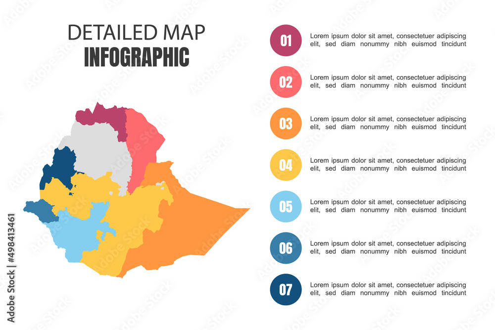 Modern Detailed Map Infographic of Ethiopia Stock Vector | Adobe Stock