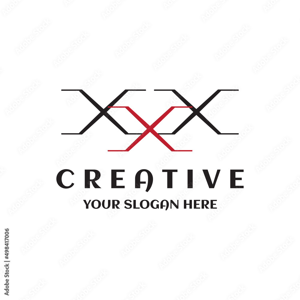 Logo letter cross x symbol vector. Triple x sign for company business ...