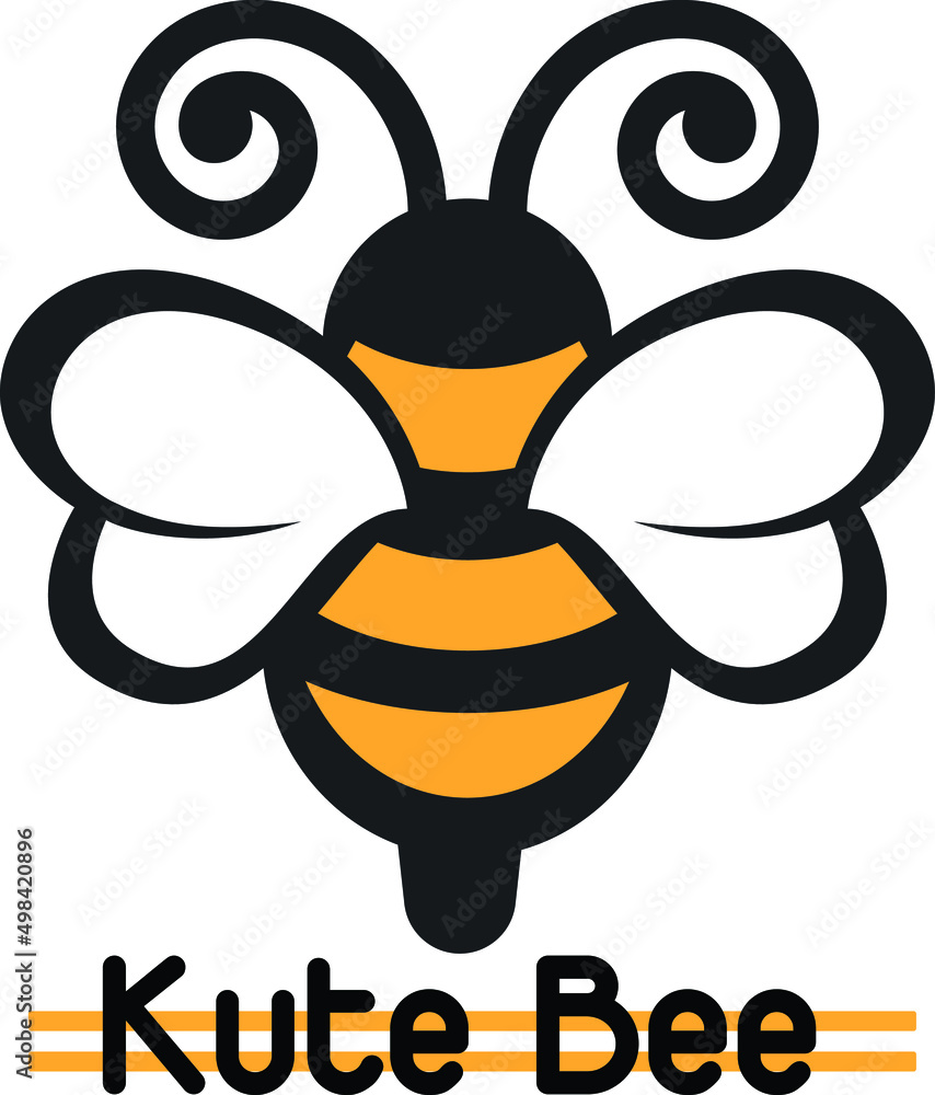 cute bee vector illustration, baby bee vector, yellow kute bee cartoon ...