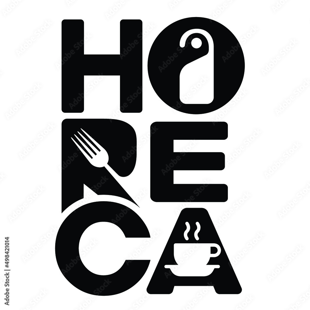 HoReCa icon vector on white. Hotel Restaurant Cafe. Векторный объект ...