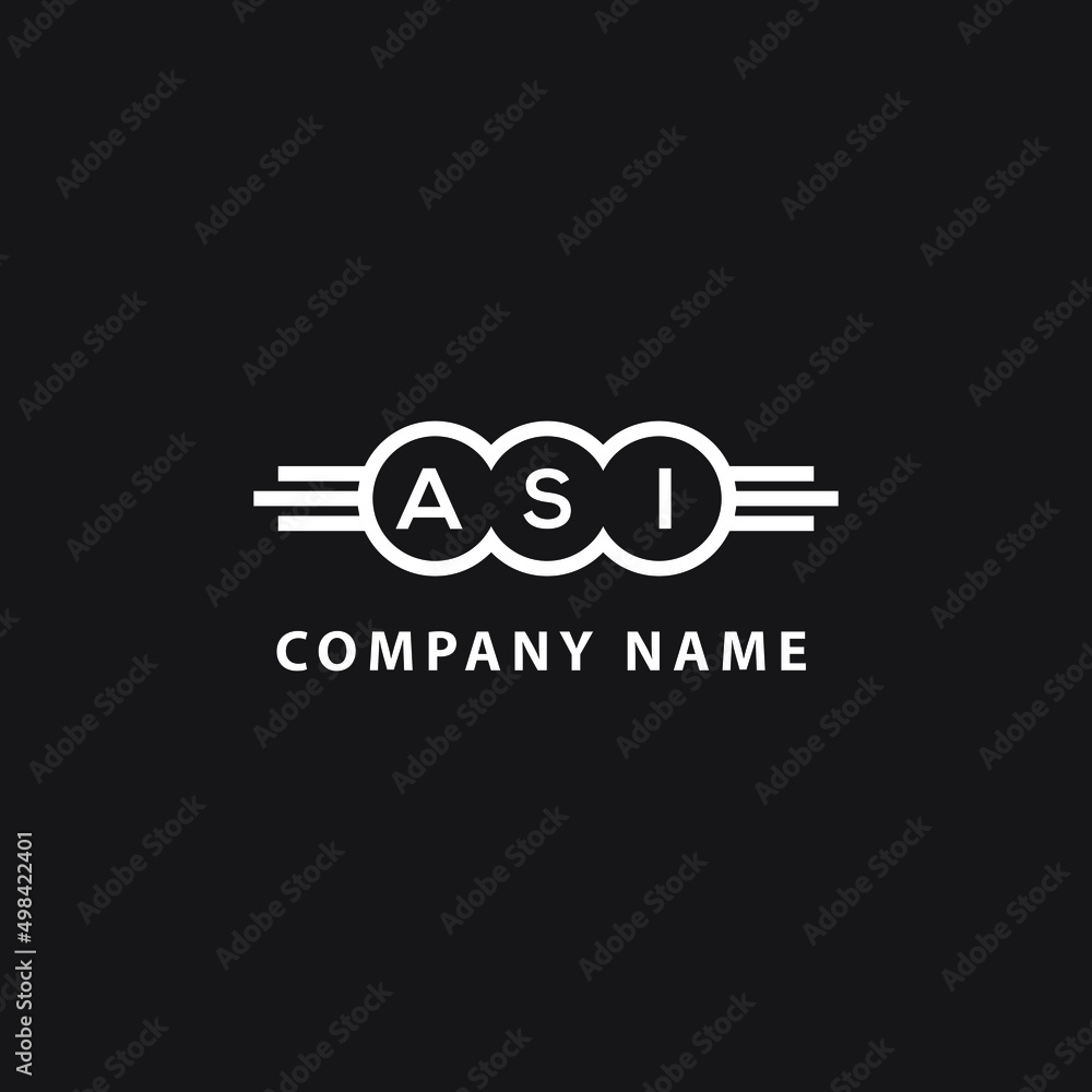 ASI letter logo design on black background. ASI creative initials ...