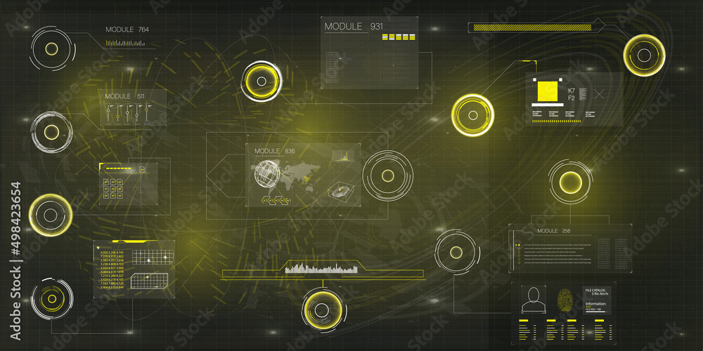 Callout frames in HUD style. HUD, UI, GUI interface elements. Set of ...