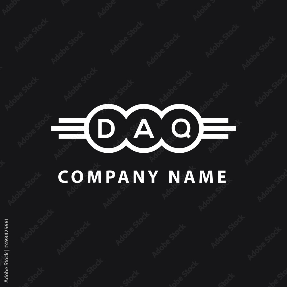 DAQ letter logo design on black background. DAQ creative circle letter ...