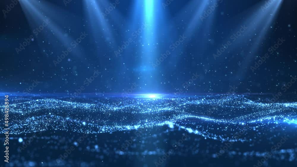 Blue ripple particle rays is a spectacular motion, elegant blue ...