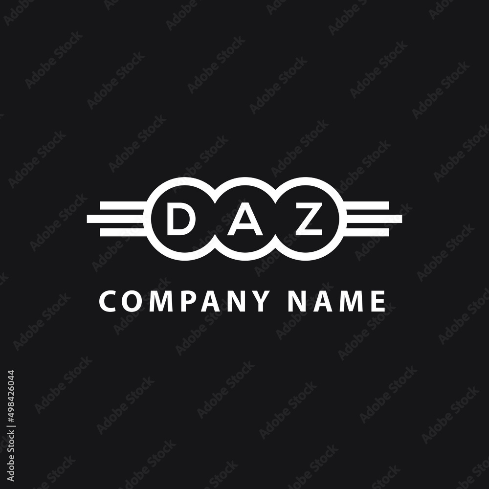 DAZ letter logo design on black background. DAZ creative circle letter ...