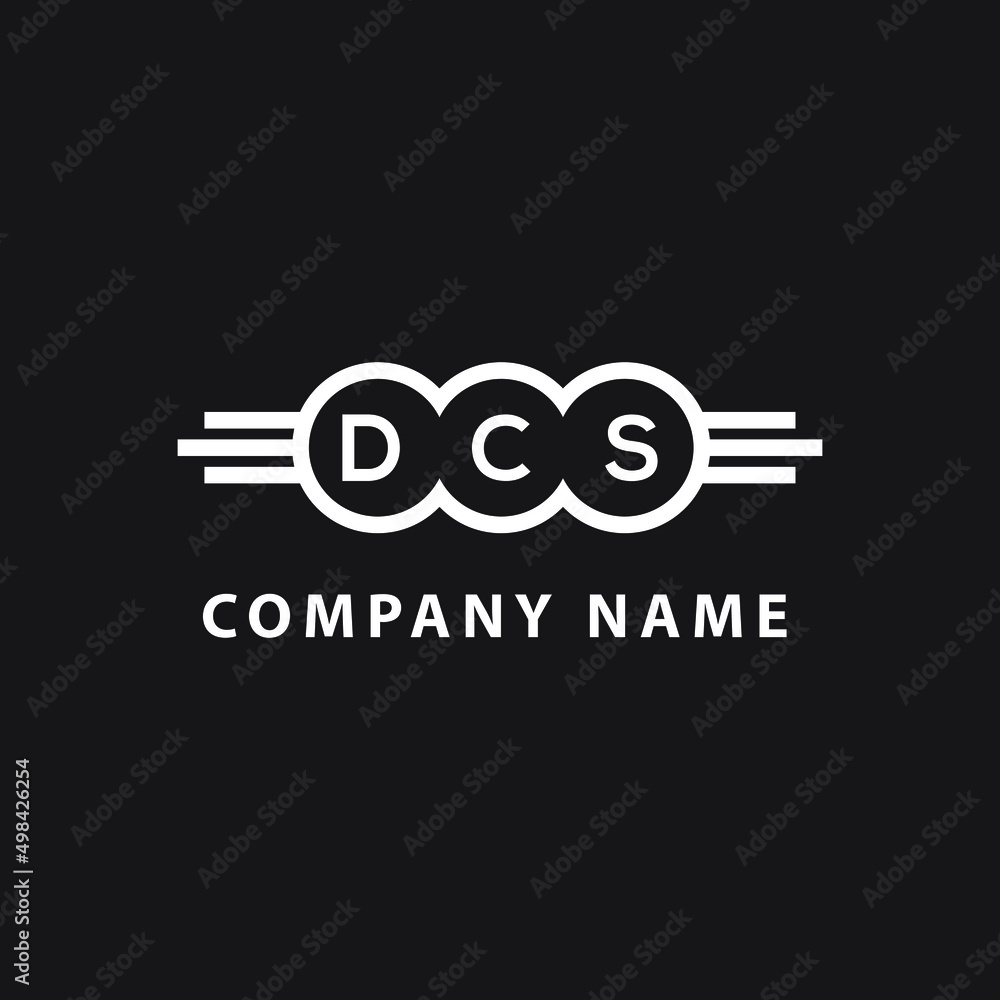 DCS letter logo design on black background. DCS creative circle letter ...