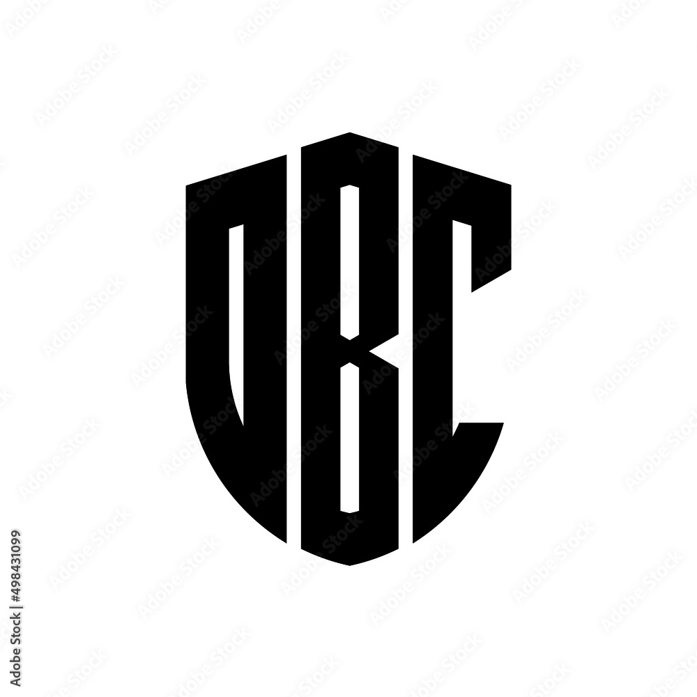 OBC letter logo design. OBC modern letter logo with black background ...