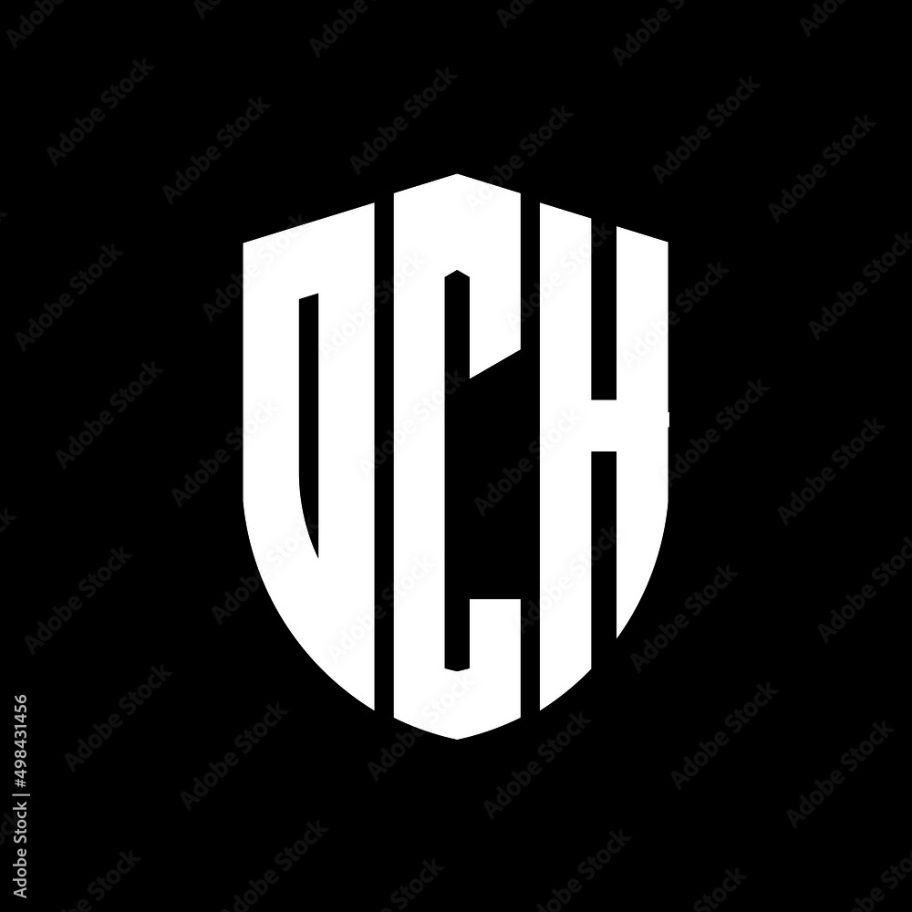 OCH letter logo design. OCH modern letter logo with black background ...
