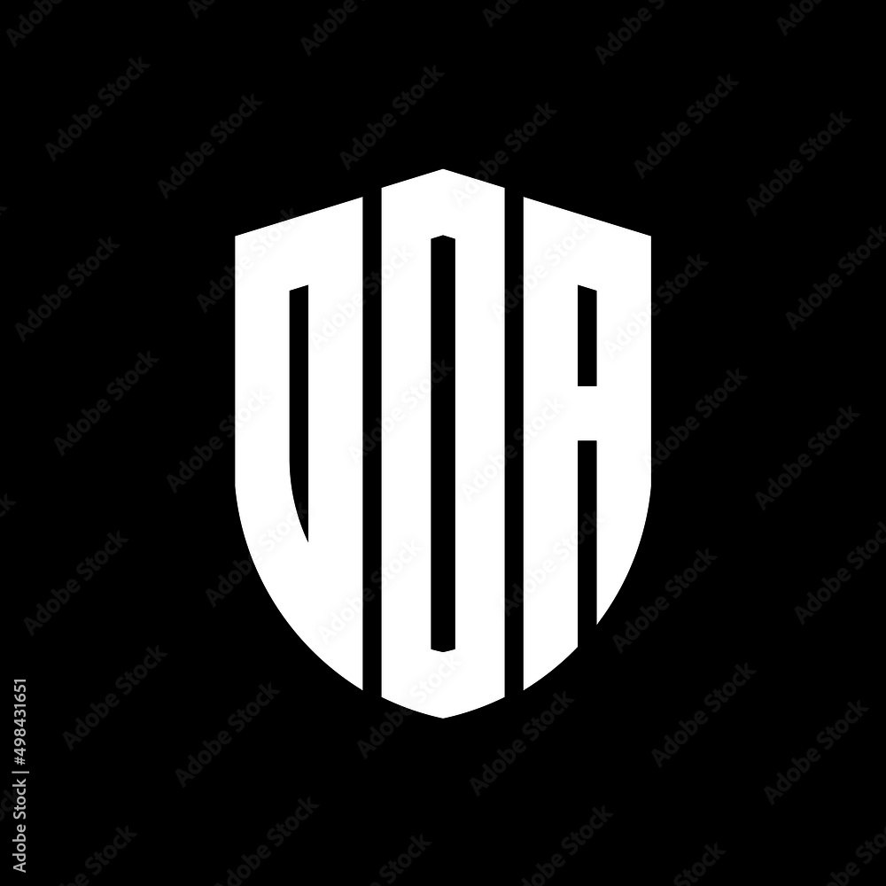 ODA letter logo design. ODA modern letter logo with black background ...