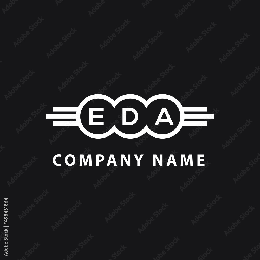 EDA letter logo design on black background. EDA creative circle letter ...