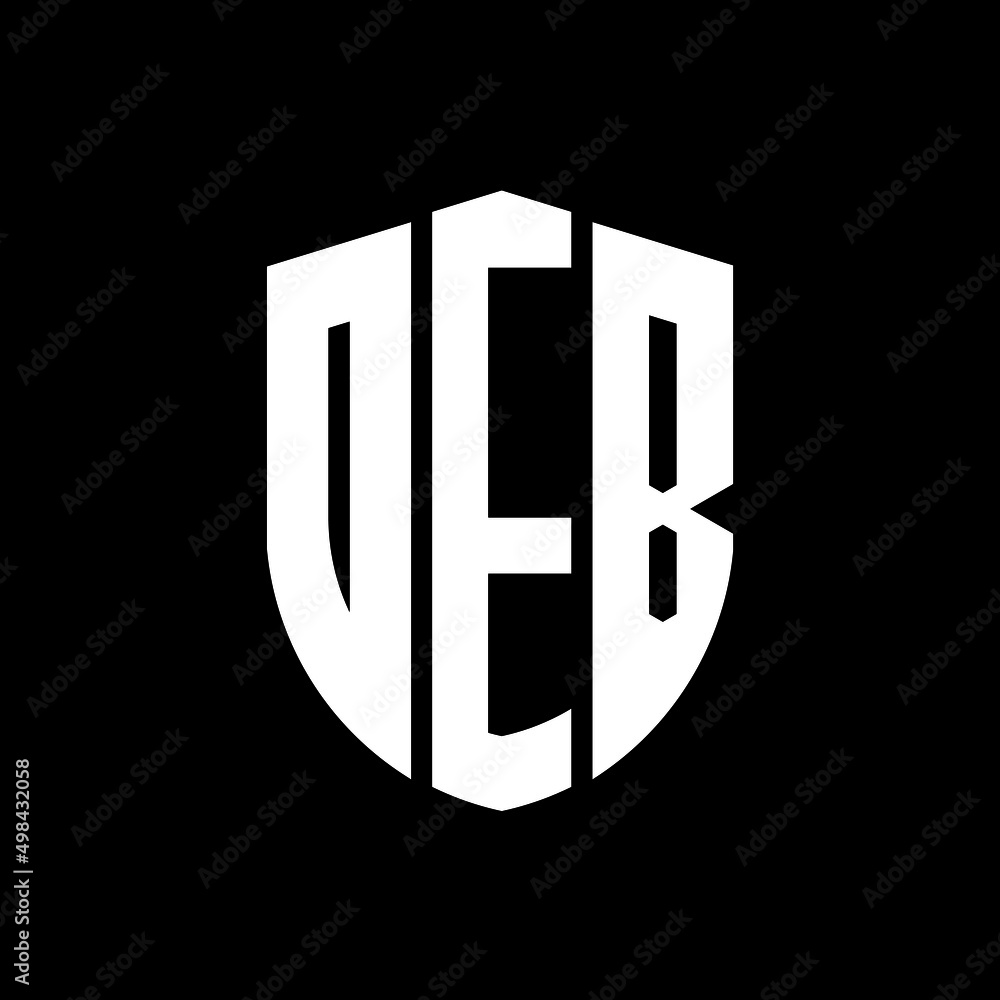 OEB letter logo design. OEB modern letter logo with black background ...