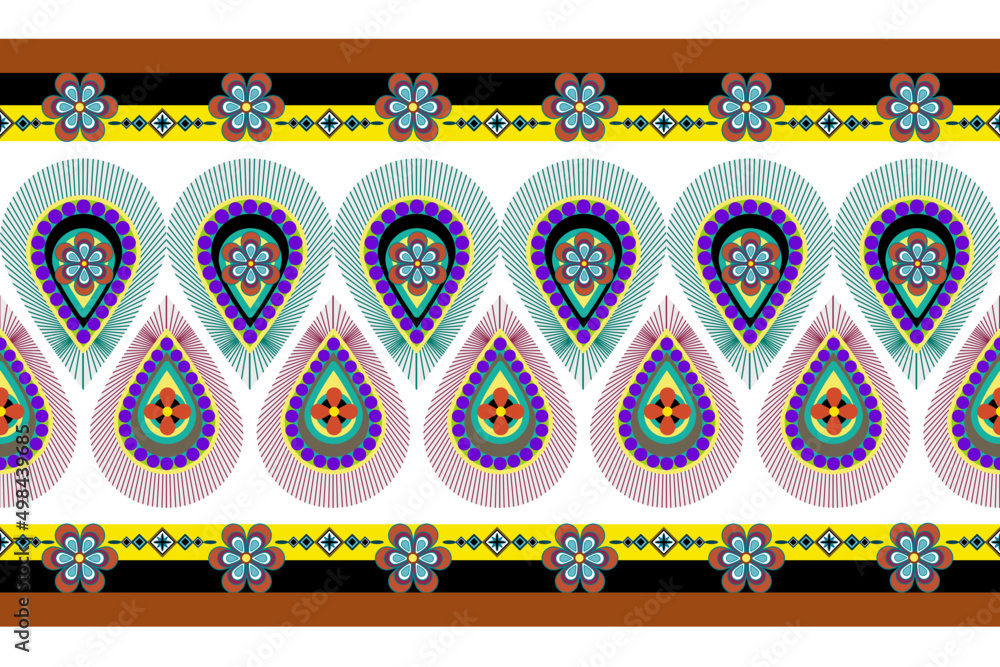 peacock feather seamless pattern in Indian style for fabric or textile ...