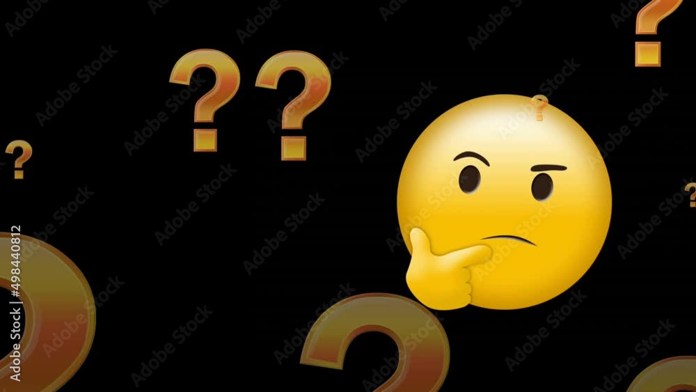 Video Stock Animation of thinking emoji and question marks floating ...