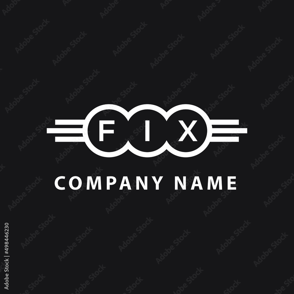 FIX letter logo design on black background. FIX creative circle letter ...