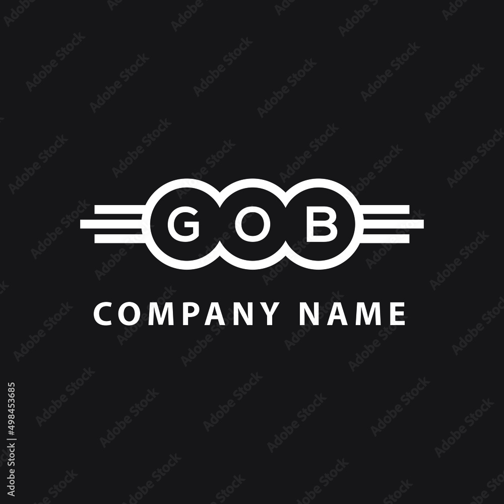 GOB letter logo design on black background. GOB creative circle letter ...