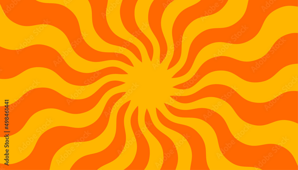 Retro banner with sun and rays in style of 70s Stock Vector | Adobe Stock