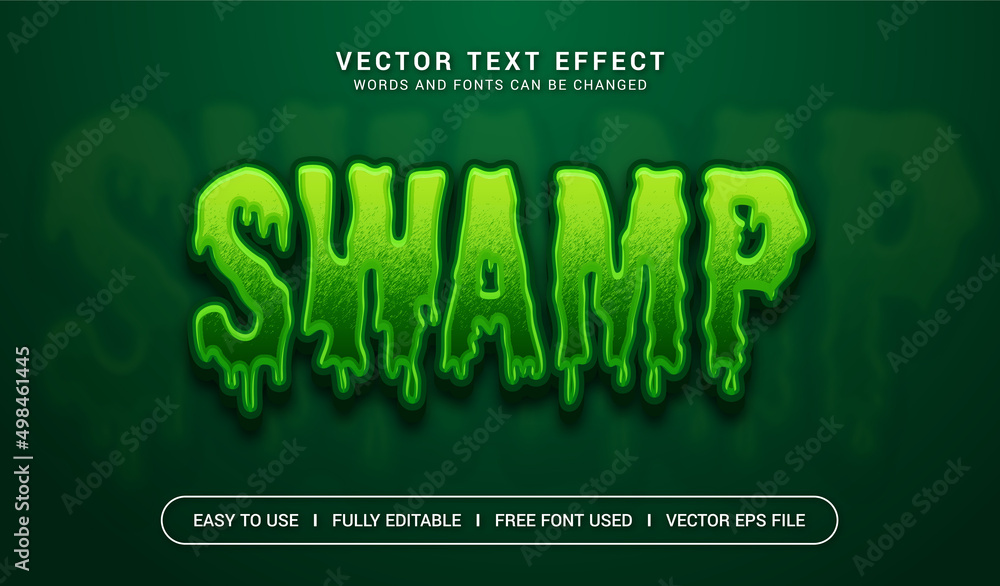 Swamp Editable Vector Text Effect. Stock Vector | Adobe Stock