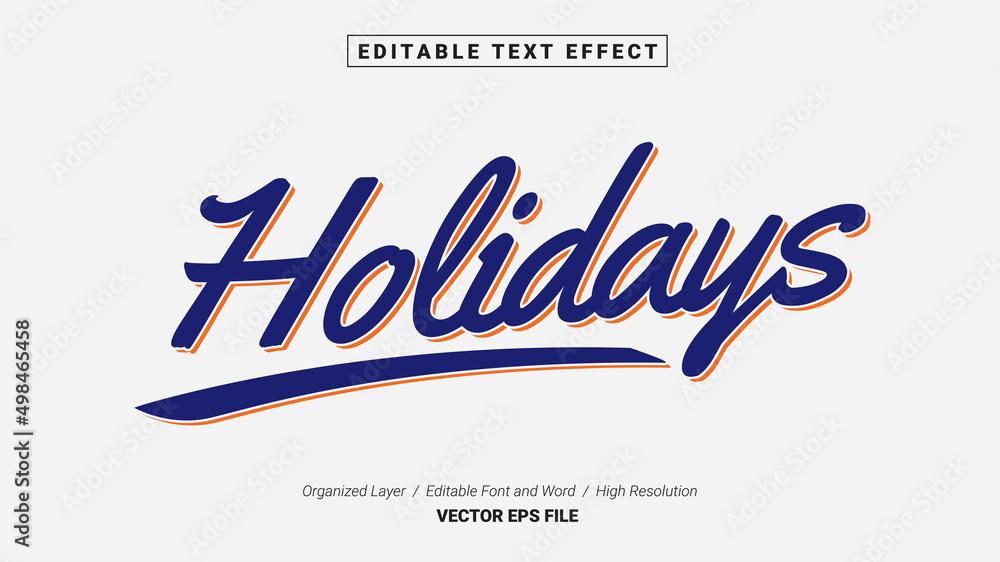 Editable Holiday Font. Typography Template Text Effect Style. Lettering ...