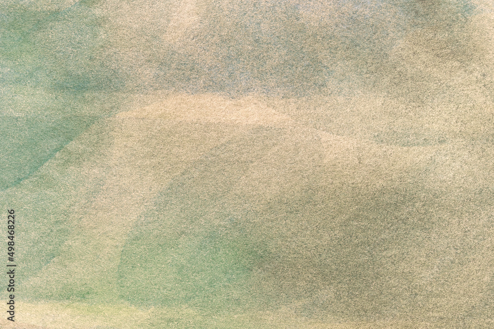 Abstract art background light green and beige colors. Watercolor ...