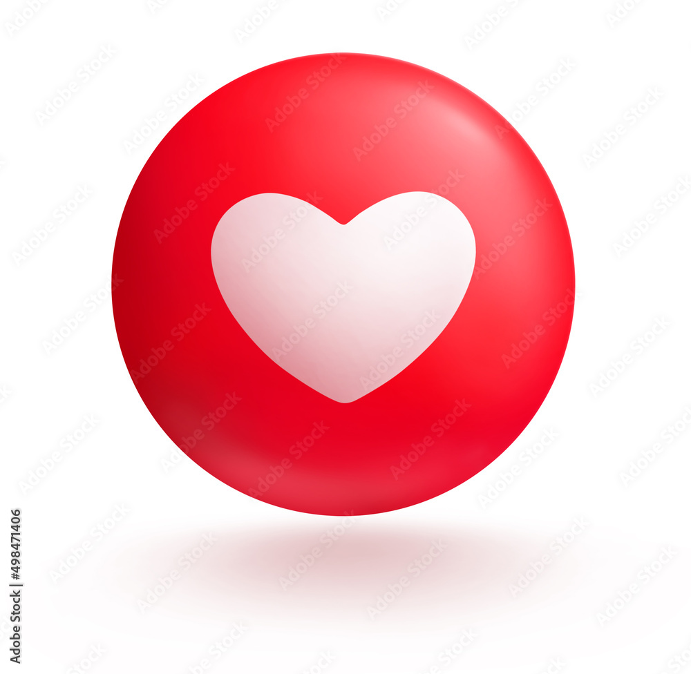 Heart shape emoticon isolated on white background. Stock Illustration ...