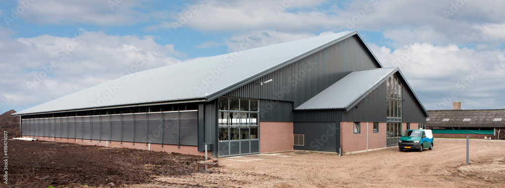 New built modern cattle stable Netherlands. Stock Photo | Adobe Stock
