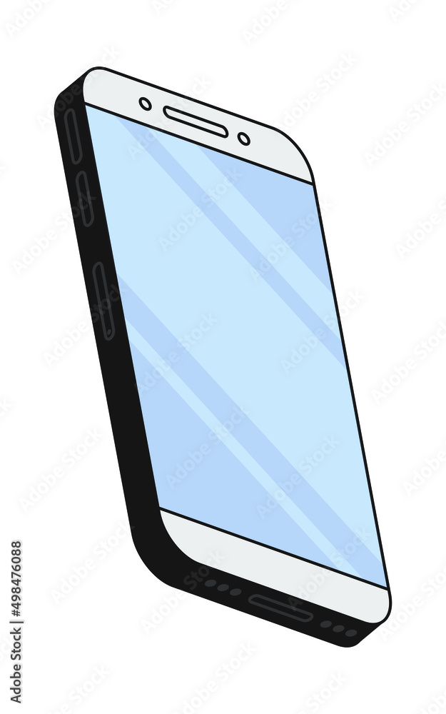 Isometric cell phone. Simple 3d illustration. Cartoon smartphone ...