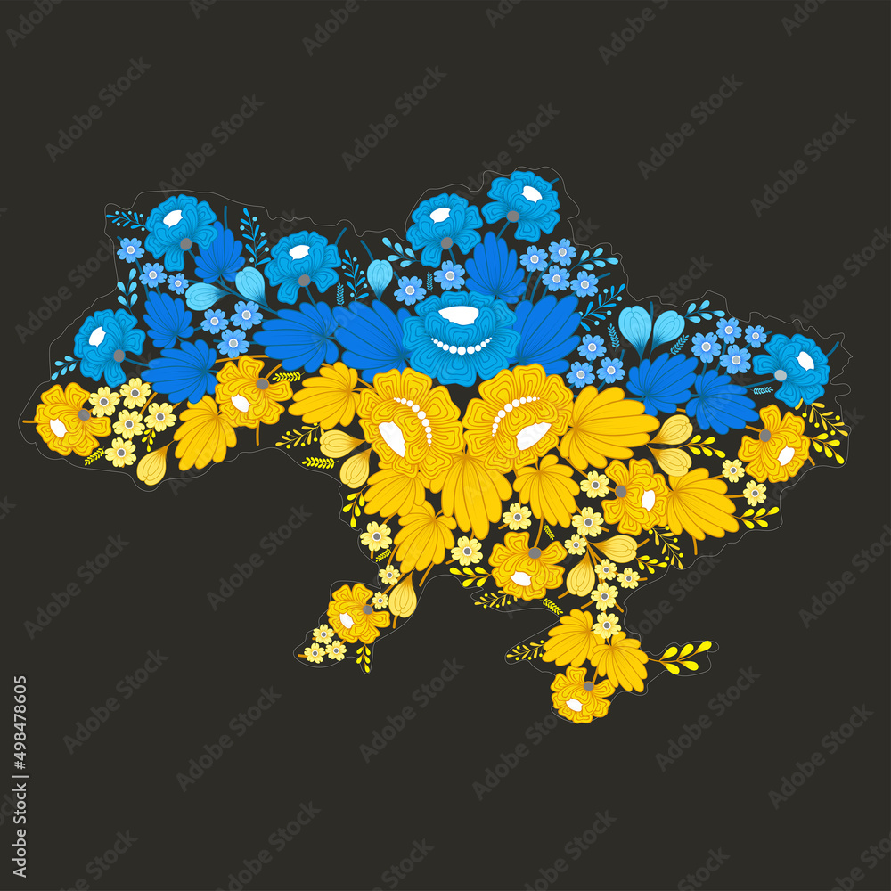 Map of Ukraine from flowers Stock Vector | Adobe Stock