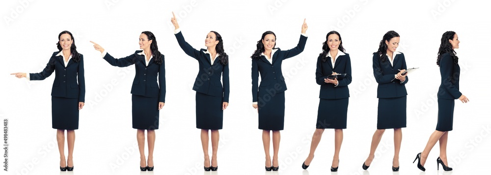 Collection of full body length portraits of business woman in black ...