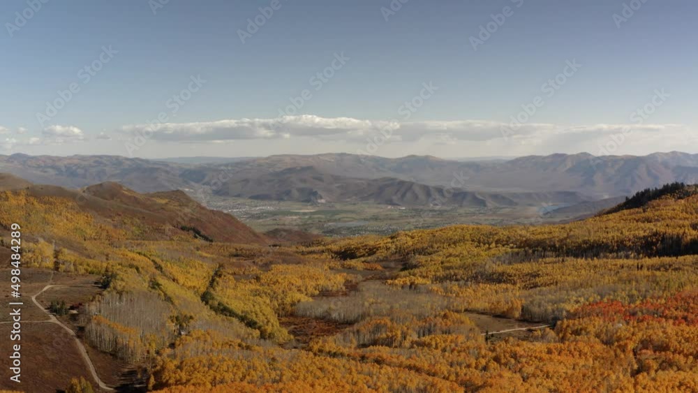 The colorful changing tree colors of Norther Utah. The yellow trees ...