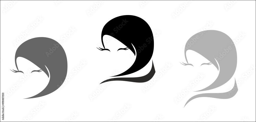 logo, symbol, hijab, headscarf, face, muslim woman, muslim woman ...