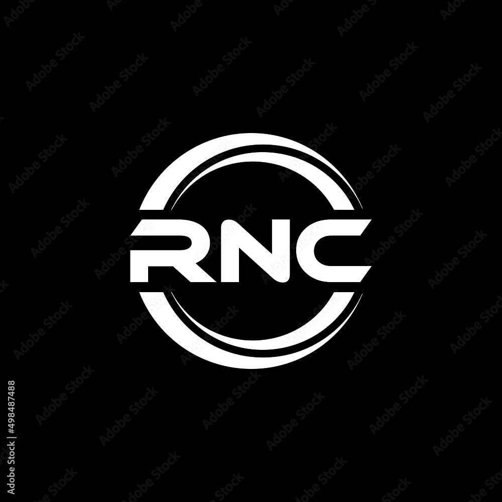 RNC letter logo design with black background in illustrator, vector ...