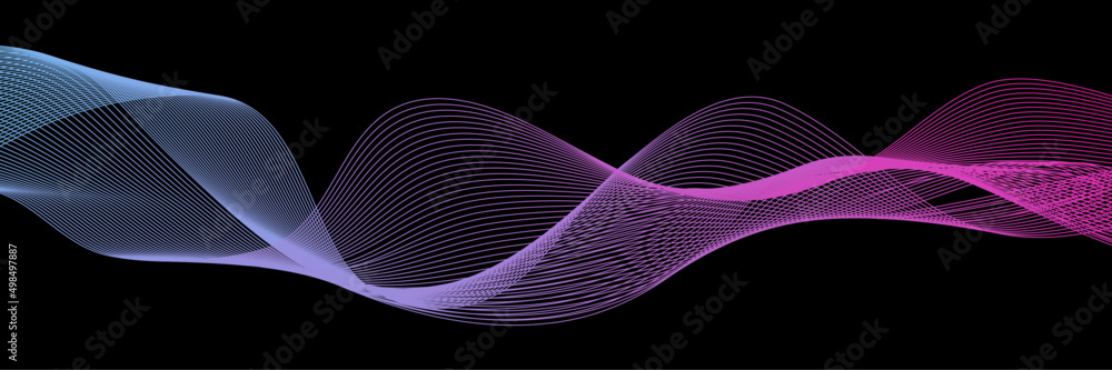 Abstract wave curve lines banner background design. Vector illustration ...