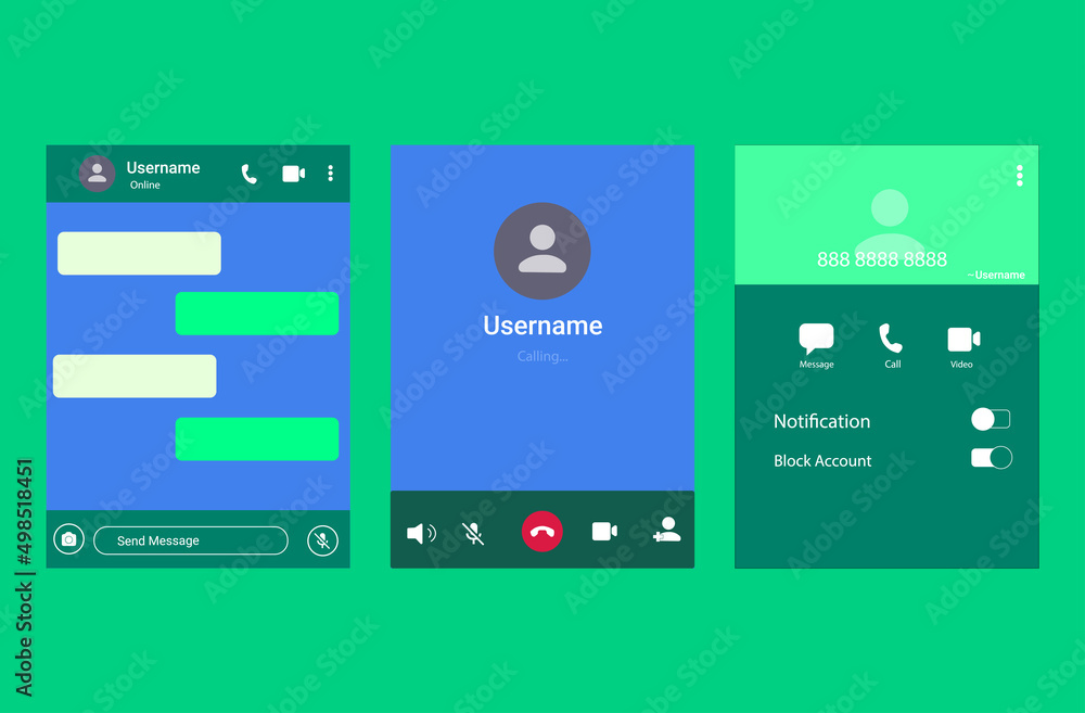 Vector illustration social media template on green background. template ...