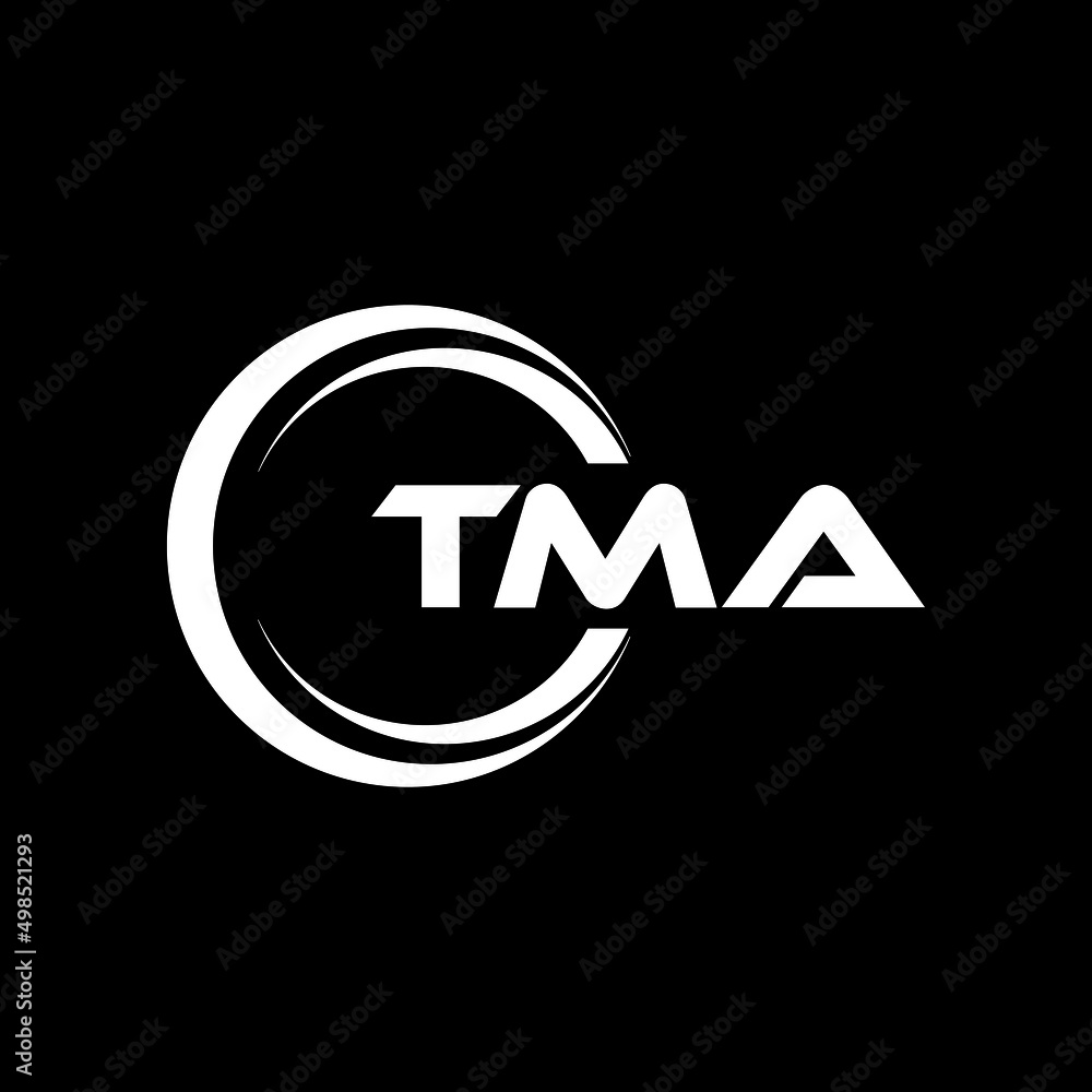 TMA letter logo design with black background in illustrator, vector ...