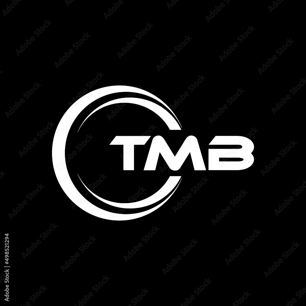 TMB letter logo design with black background in illustrator, vector ...