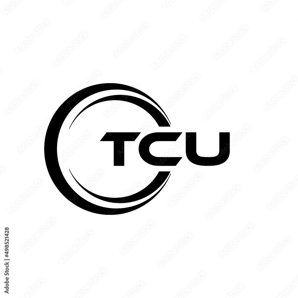 TCU letter logo design with white background in illustrator, vector ...