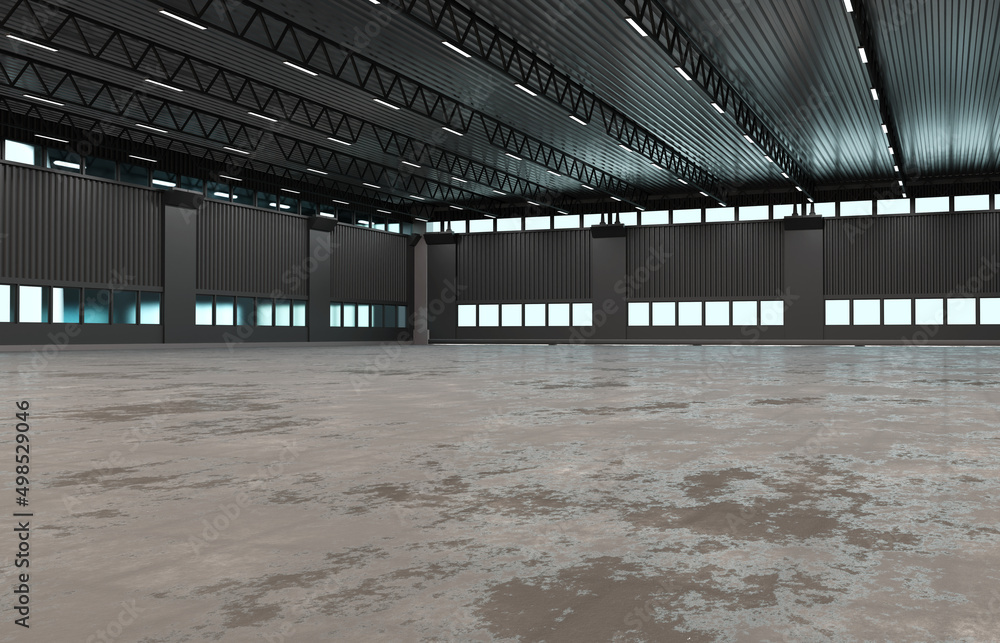Industrial building. New industrial building. Empty industrial space ...